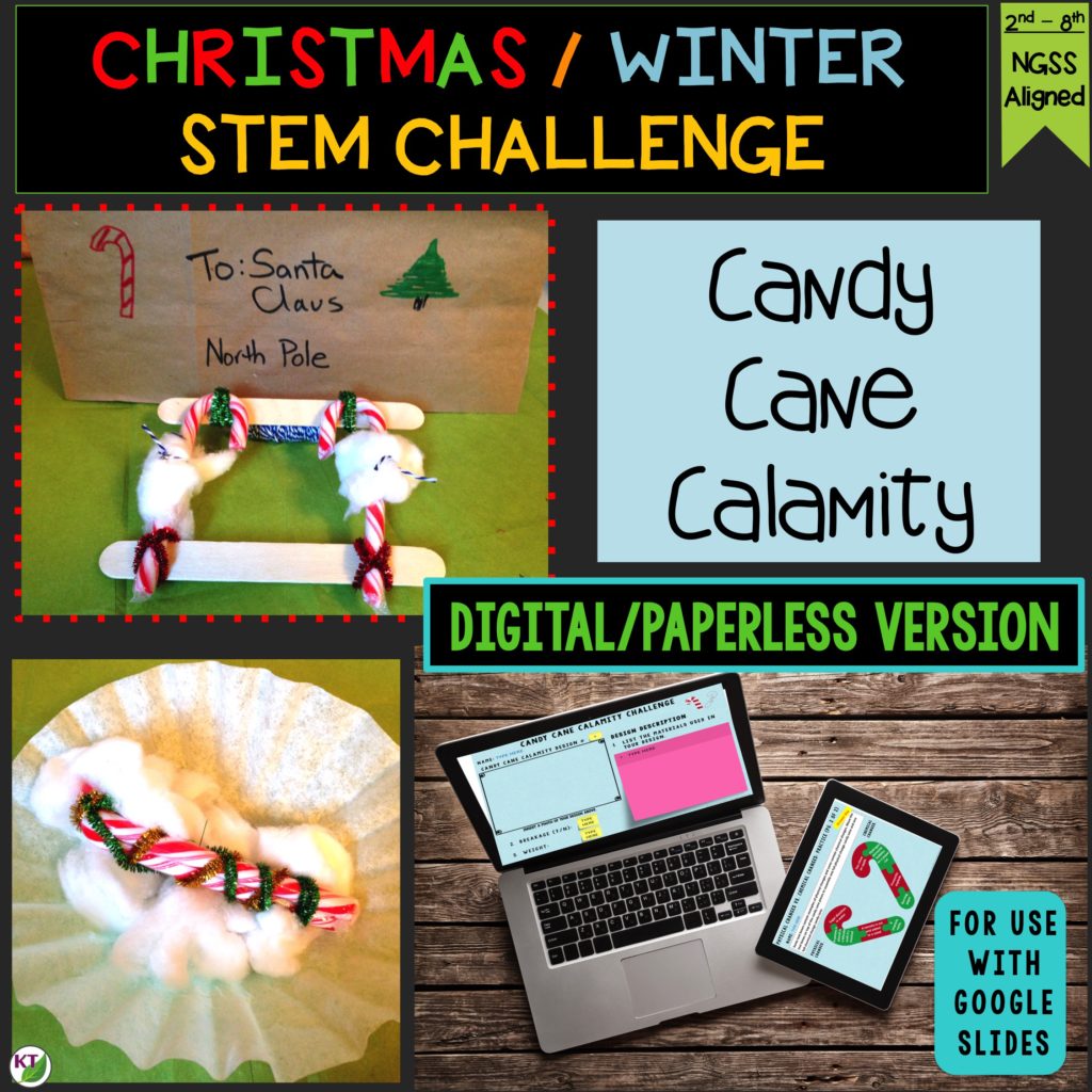 Candy Cane Calamity Christmas STEM Challenge Paperless - STEM Challenges
